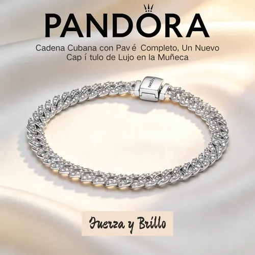 Pulsera Pandora De Cadena Cubana Plata S925 Zirconias Unisex | Meses ...