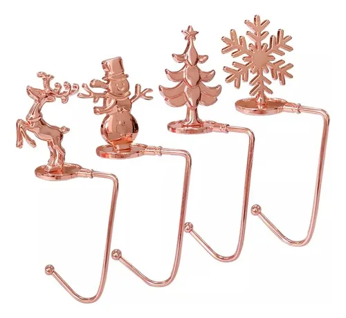 Conjunto de 4 suportes de decoração de meias em ouro rosa | MercadoLivre Conjunto de 4 suportes de decoração de meias em ouro rosa | MercadoLivre