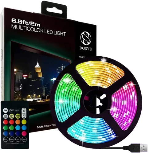 Tira De Led Rgb 5050 + Led Luz Calida Usb 2 Metros /e Color De La Luz ... Tira De Led Rgb 5050 + Led Luz Calida Usb 2 Metros /e Color De La Luz ...
