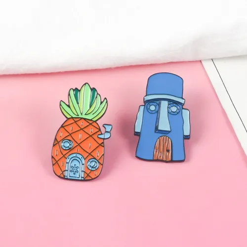 Pines De Metal Casas De Bob Esponja And Calamardo Nickelodeon En Venta En