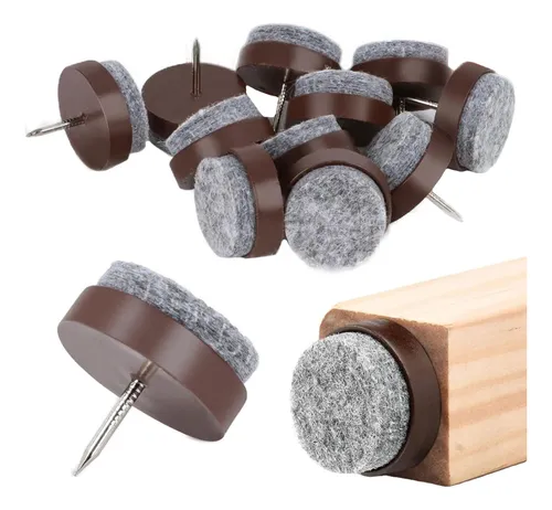 Resbalón Con Clavo 20 Mm Base Plástico Y Felpa 100 Piezas