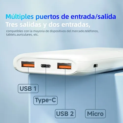 Goojodoq Power Bank 10000mAh Rápida Slim Compatible iPhone y Android ...