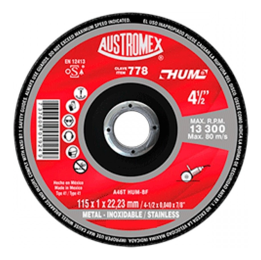 Disco Corte Metal Austromex 778 Acero Inoxidable 4 1/2 Hasta 77 Pzas ... Disco Corte Metal Austromex 778 Acero Inoxidable 4 1/2 Hasta 77 Pzas ...