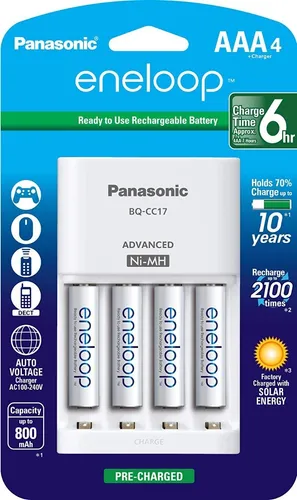 Panasonic Eneloop Cargador Pilas Recargables 4 Aaa Ev Envío Gratis