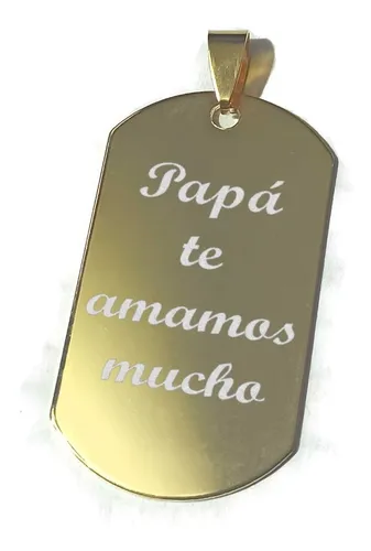 Medalla Acero Quirúrgico Identidad Dorada Grabado Laser Hd Medalla Acero Quirúrgico Identidad Dorada Grabado Laser Hd