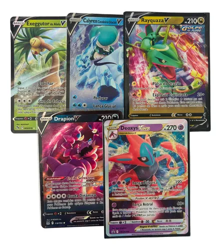 Kit 5 Cartas Ultra Raras Brilhantes Pokémon | Parcelamento sem juros