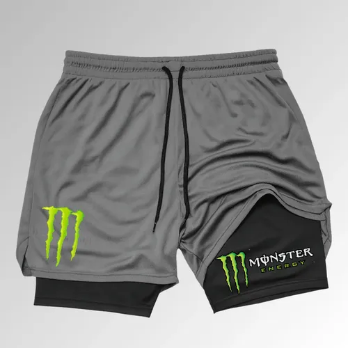 Short 2 Em 1 Academia Duplo Bermuda Masculina Treino Monster | MercadoLivre