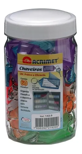 Chaveiro Com Etiqueta De Identificação Pote Com 60 Unidades ... Chaveiro Com Etiqueta De Identificação Pote Com 60 Unidades ...