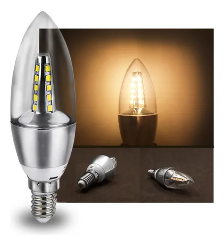 12 Lâmpadas Led Vela 4w E14 Bivolt Branca Quente P Lustres