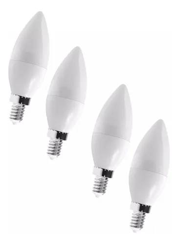 Lampada Vela Led 4w Pra Lustre Quente Frio E14 Kit 4 Pçs Cor Da Luz
