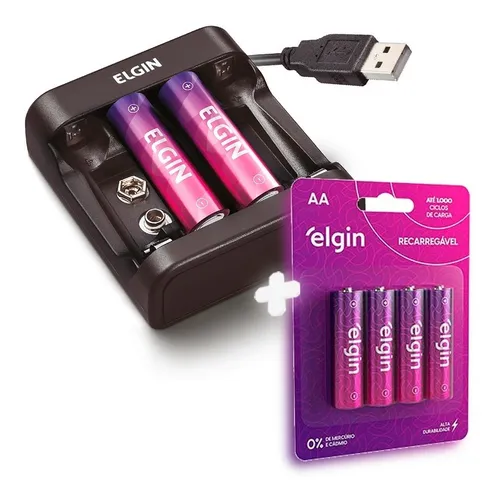 Kit Carregador De Pilhas E Bateria + Pilha Recarregavel | Frete grátis Kit Carregador De Pilhas E Bateria + Pilha Recarregavel | Frete grátis