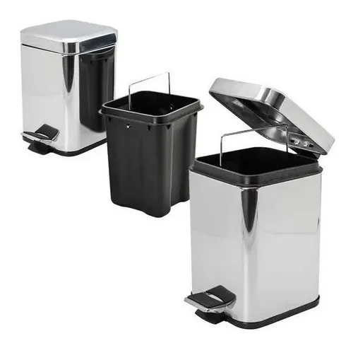 Tacho Basura Cesto Residuos Pedal Acero Inoxidable 6 Litros Tacho Basura Cesto Residuos Pedal Acero Inoxidable 6 Litros