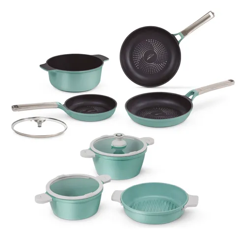 Batería De Cocina Jade Cook Pro Series Jade Pop 11 Piezas Meses Sin