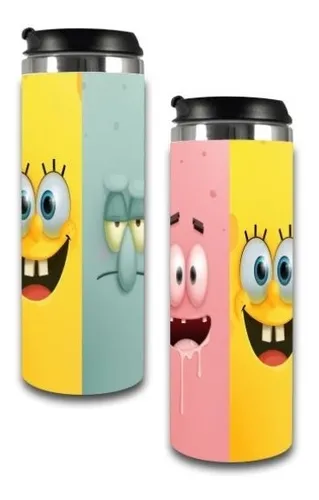 Termo Metalico Bob Esponja Patricio Calamardo Envío Gratis