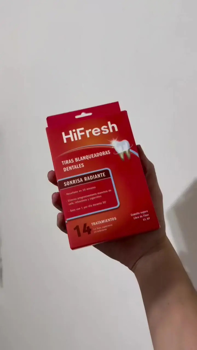 Hifresh tiras blanqueadoras 14 unidades dientes blancos 6% peroxido de ...