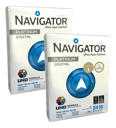 Papel Carta Bond Navigator 90gr 2 Paquetes De 500 Hojas Envío Gratis