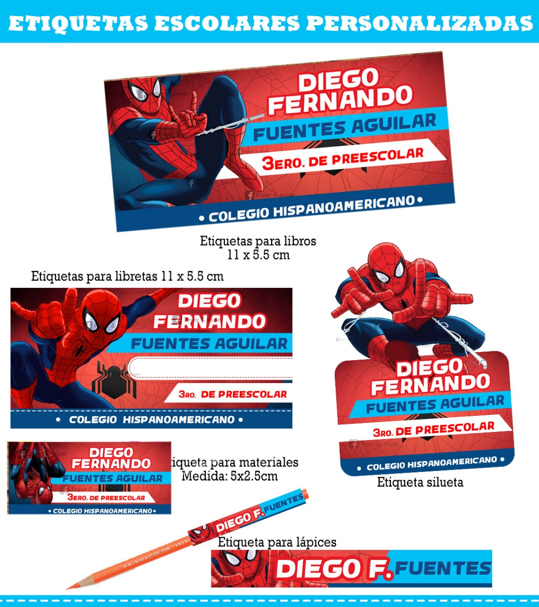 Etiquetas Escolares Spiderman Etiquetas Hombre Araña | MercadoLibre Etiquetas Escolares Spiderman Etiquetas Hombre Araña | MercadoLibre