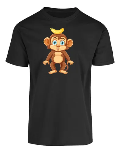 Playera De Chango Con Plátano En La Cabeza Banana | MercadoLibre