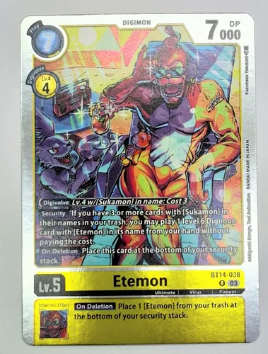 Tcg Digimon Carta Etemon Bt14 038 R Digimon Bandai Etemon Bt14 038 R Inglés | Meses sin interés