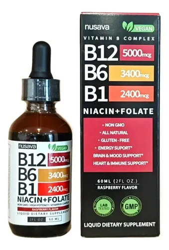 Elfleaf Nusava Vitamina B12,b6 Y B1 Gotas Líquidas, Complejo B ...