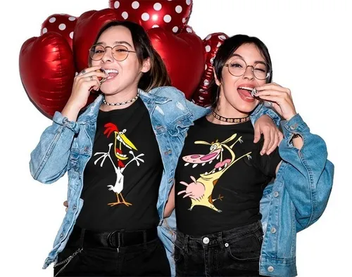 Playeras De Parejaamigos Vaca Y Pollito Estapado Moderno Envío Gratis