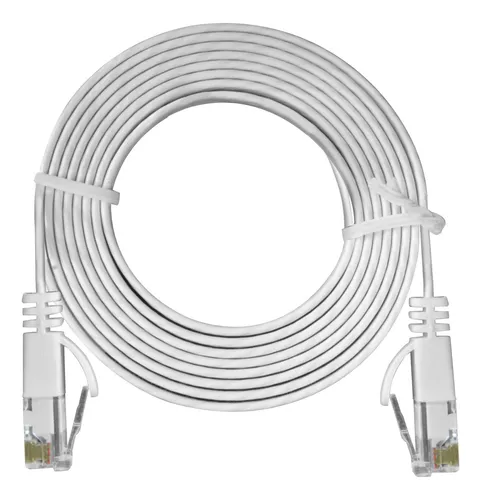 Patch Cord Tipo Flat Flexível Rj45 Cat6 Branco Giga 1,5 Mts Patch Cord Tipo Flat Flexível Rj45 Cat6 Branco Giga 1,5 Mts