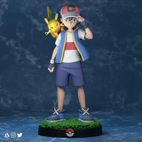 Archivo Stl Impresión 3d - Pokemon - Ash + Pikachu - Squidar | Cuotas ... Archivo Stl Impresión 3d - Pokemon - Ash + Pikachu - Squidar | Cuotas ...