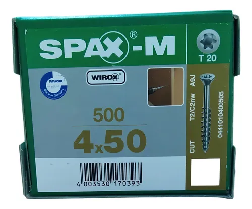Tornillos Spax-m 4x50 Caja 500 Pz Para Mdf T20 | MercadoLibre