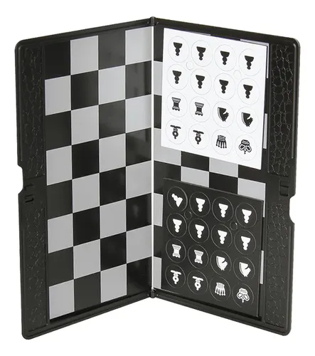 Tabuleiro Dobrável Mini Tamanho Magnética Jogo De Xadrez | Frete grátis