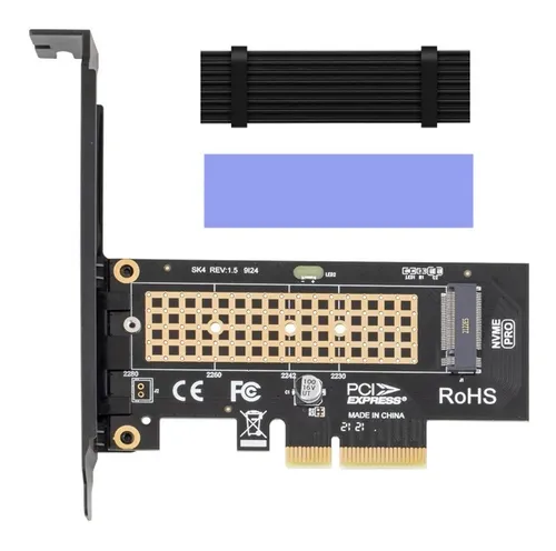 Suporte Adaptador Ssd M2 Nvme Com Dissipador Pci-e 4x 8x 16x | Parcelamento sem juros