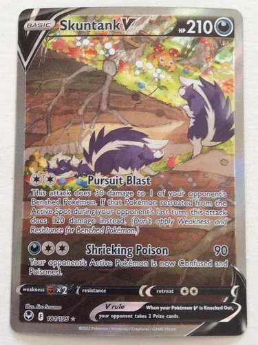 Pokémon Tcg Skuntank V 181/195 Full Art | Meses sin interés Pokémon Tcg Skuntank V 181/195 Full Art | Meses sin interés