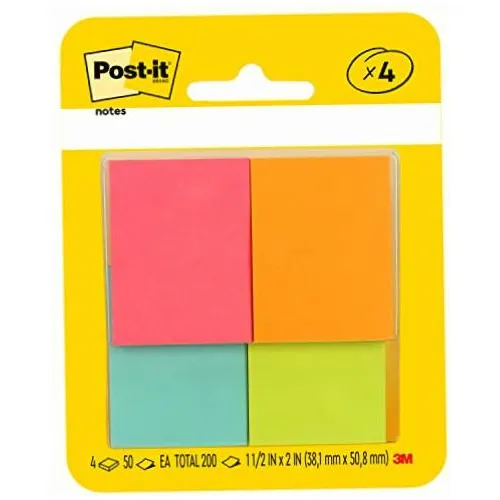 3m Post It Notas Adhesivas Mini Neon 4x5cm Modelo 653 Meses Sin