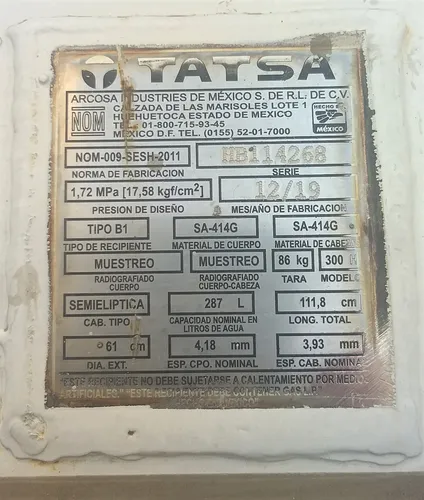 Tanque Tatsa Estacionario Gas Lp 300 Lts En Venta En Iztapalapa
