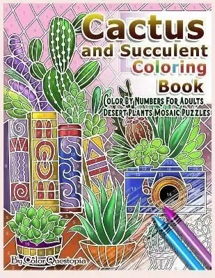Cactus And Succulent Coloring Book Color By Numbers For Adul | Envío gratis