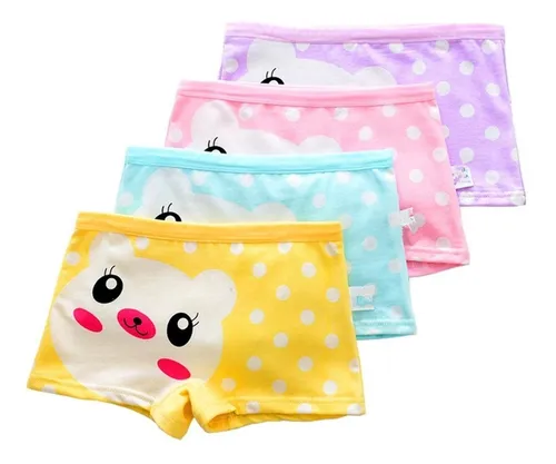 6 Cueca Boxer Box Calcinha Infantil Menina Short Feminino Parcelamento Sem Juros