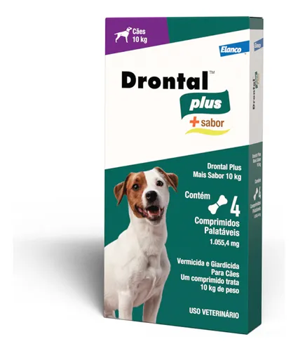 Drontal Plus Carne Cães 10kg Vermifugo 4 Comprimidos Giardia Verde ...