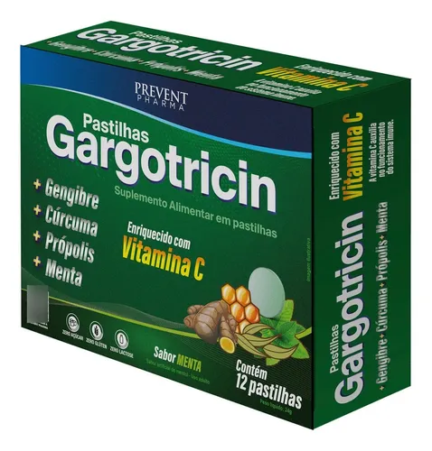 Gargotricin Pastilha Vitamina C Sabor Menta C/12 Pastilhas ... Gargotricin Pastilha Vitamina C Sabor Menta C/12 Pastilhas ...