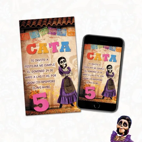 Invitación Digital Coco Imelda Personalizada Virtual Cuotas Sin Interés