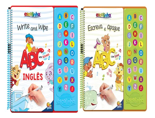 Kit De Livros: Escute E Aprenda Abc Em Ingles + Escreva E Apague Abc ... Kit De Livros: Escute E Aprenda Abc Em Ingles + Escreva E Apague Abc ...