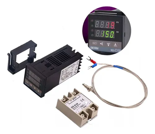 Kit Pirómetro Digital Rex-c100 Control De Temperatura Ssr40a | Envío gratis