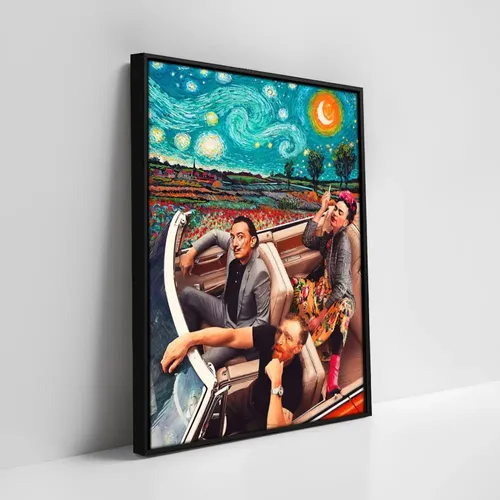 Quadro Dali Van Gogh Frida C/moldura | Parcelamento sem juros