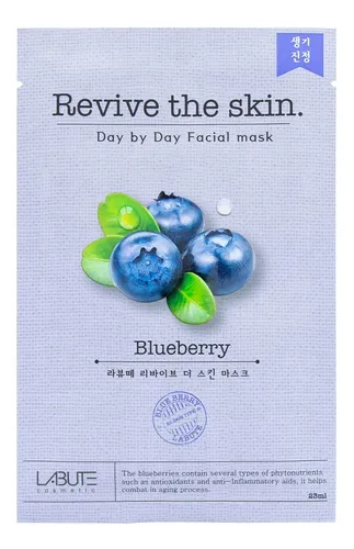 Mascarilla Facial Coreana Labute Blueberry Cuidado De La Piel Con