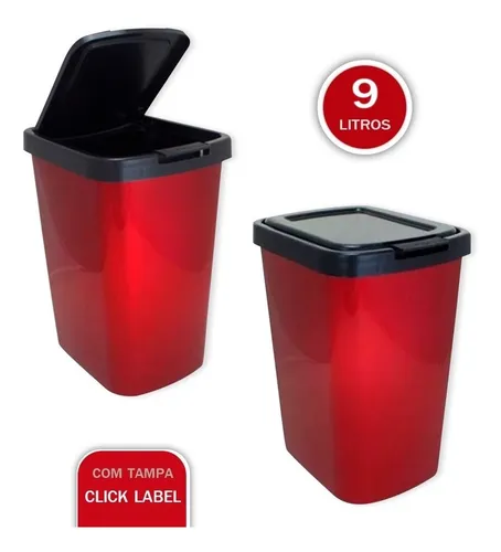 Lixeira Cesto C/ Tampa Click Banheiro Metalizado 09 Litros | MercadoLivre Lixeira Cesto C/ Tampa Click Banheiro Metalizado 09 Litros | MercadoLivre