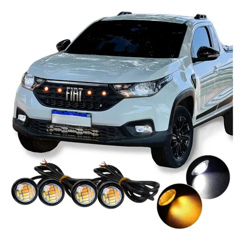 Kit 4 Luz Led Grade Caminhonete Âmbar Strobo Frente Carros | Frete grátis