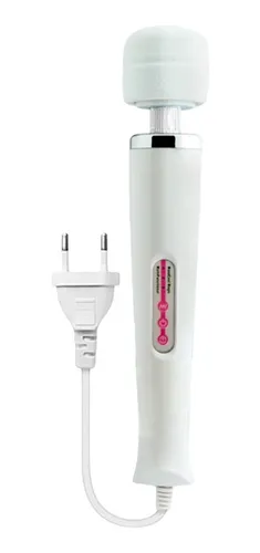 Massageador Vibratório Corporal Tomada Varinha Magic Wand Cor Branco