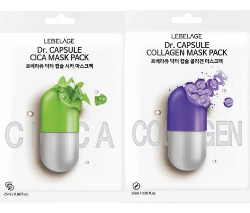 Mascarillas Facial Coreana Dr Capsula Cica Y Colageno 20pz Meses