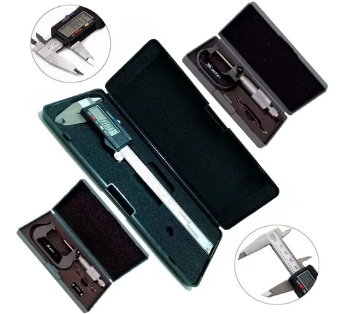 Kit Paquimetro Digital 150mm Com Micrometros 0-25 E 25-50 ... Kit Paquimetro Digital 150mm Com Micrometros 0-25 E 25-50 ...