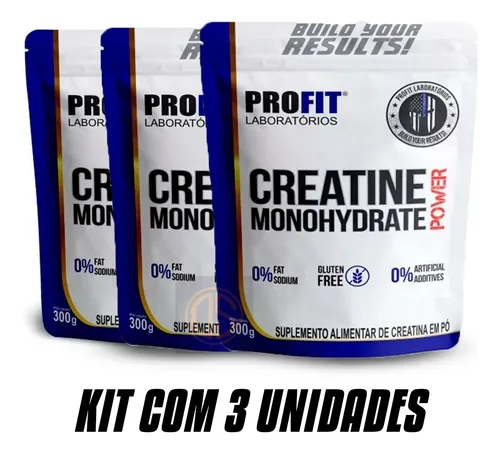 Kit 3 Creatina Monohidratada Power 300g Profitlabs Original Frete Grátis