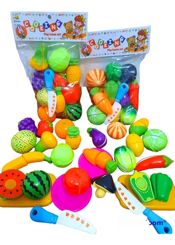 Juguete Pack De Frutas Verduras Para Cortar Didactico Niños Cuotas Sin Interés