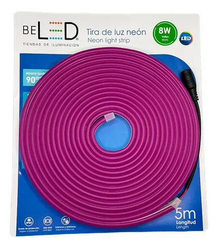 Tira Led Neon Flex 5m 12v Alto Brillo Decorativa Ip65 Color De La Luz